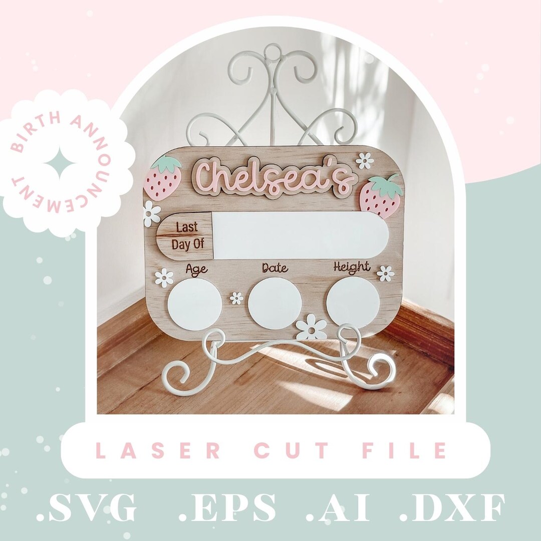 Personalized First Day Board Laser Cut File SVG Laser Files Back to ...