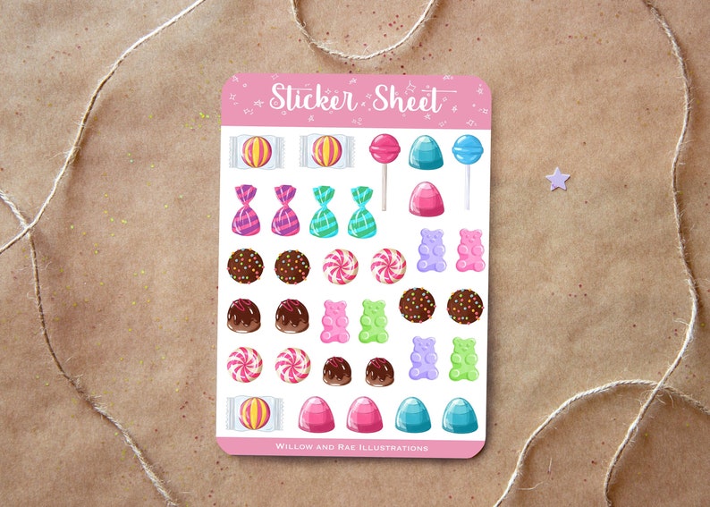 Candy Stickers Sticker sheet Daily Planners Scrapbooking | Etsy