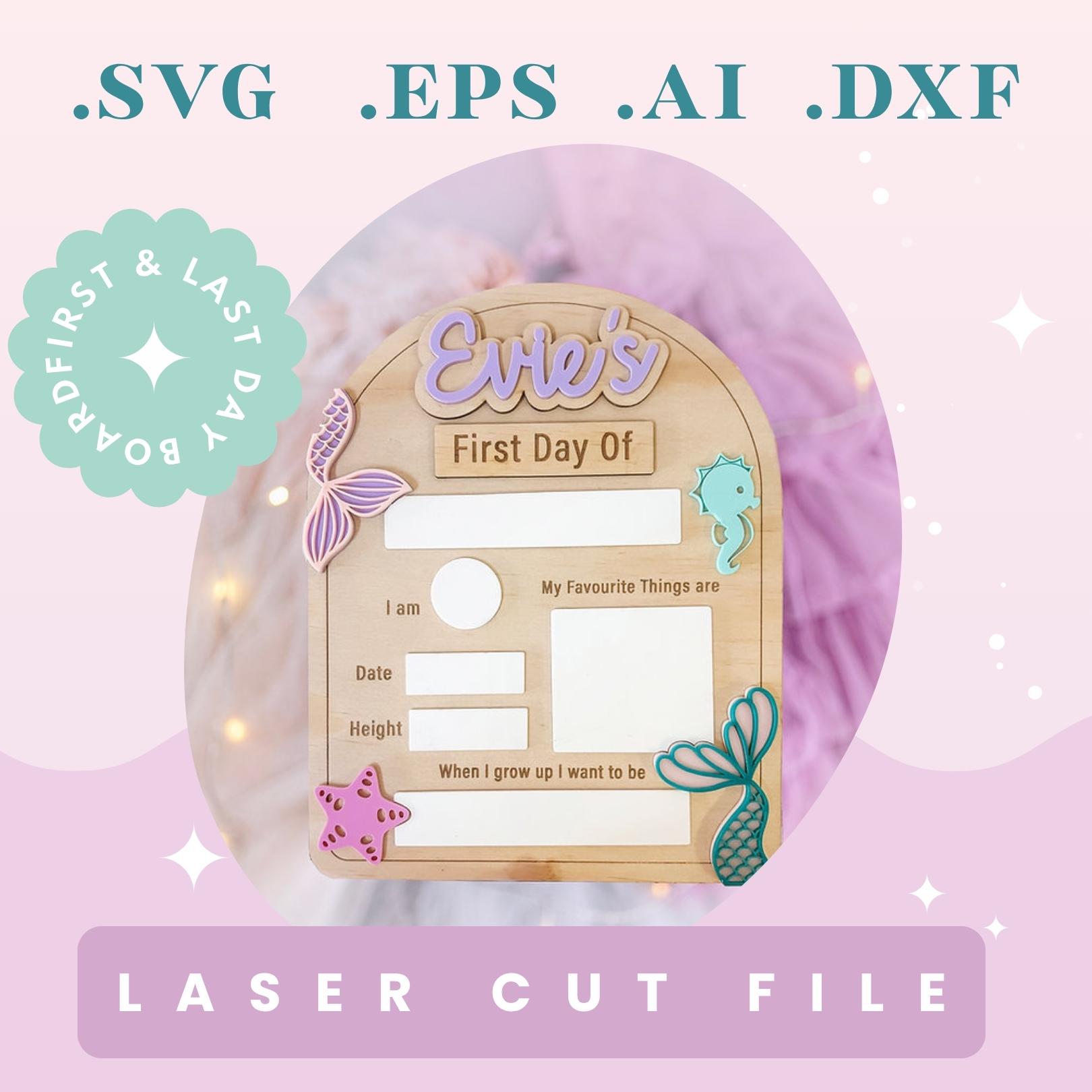 Personalized First Day Board Laser Cut File, SVG Laser Files, Back to ...