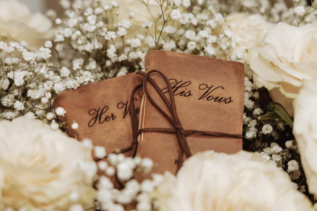 Personalized Leather Vows Books: Rustic Wedding Keepsake, Set of Two - Etsy