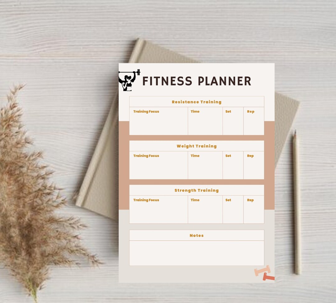 Fitness Planner Journal Workout Tracker Weight Loss Planner Gym Log ...