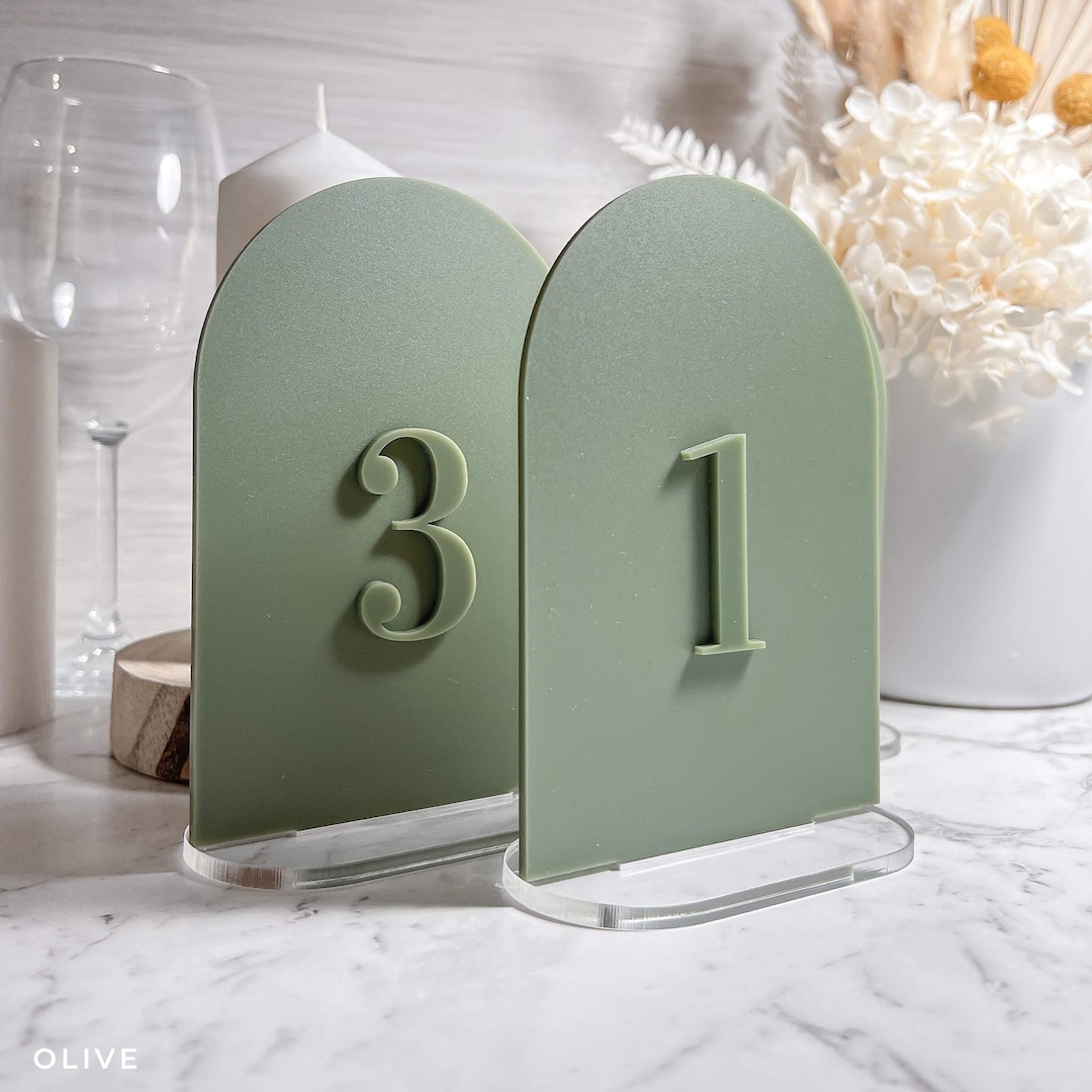 Matte Acrylic Arch Table Numbers | Bridal Decor | Acrylic Table Number ...