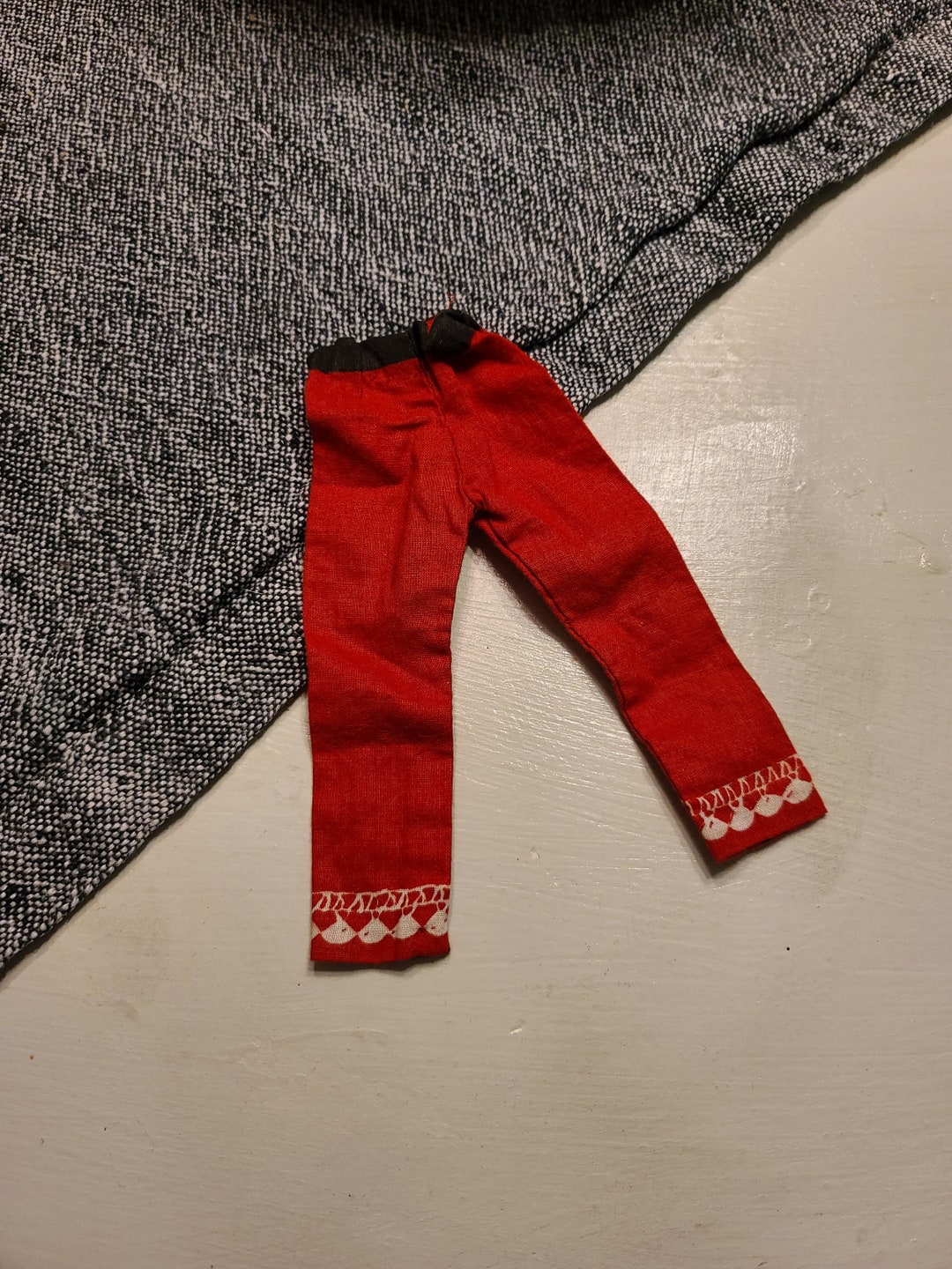 1960s Vintage Barbie Cut 'n Sew Pants / Barbie Hand Sew Piece / Red ...