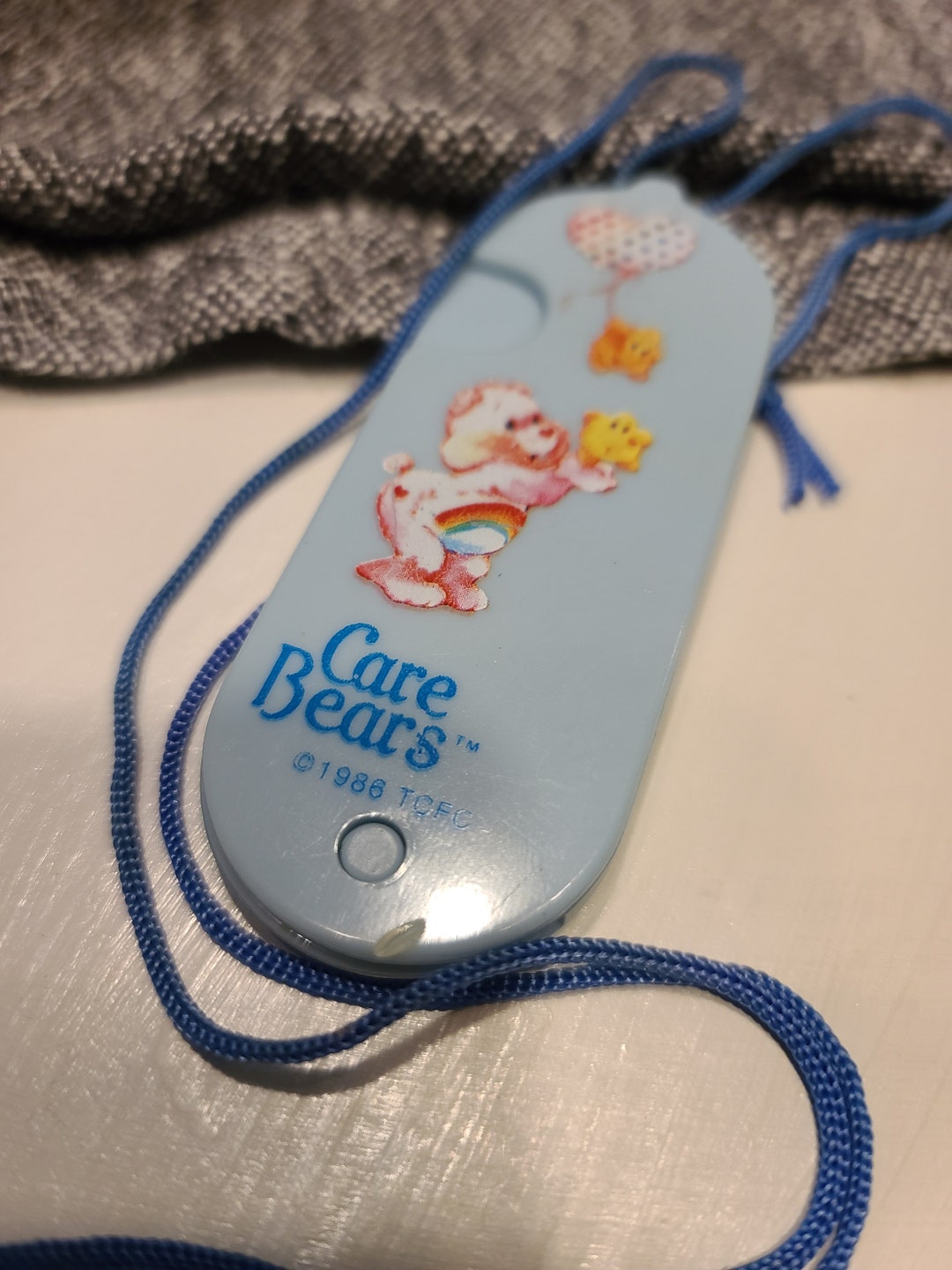 1986 Care Bears Comb / Cheer Bear Brush / Flip Comb on a String / Kid's ...