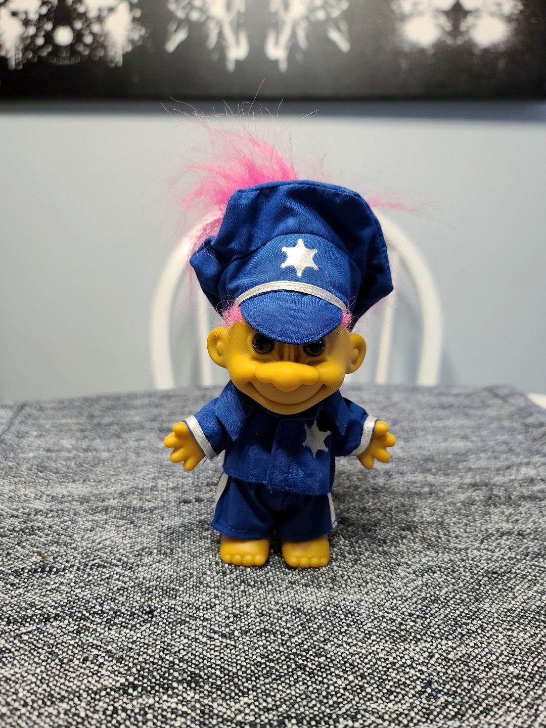 1980s Vintage Russ Troll / Russ Doll Police / Vintage Doll / Pink Hair ...