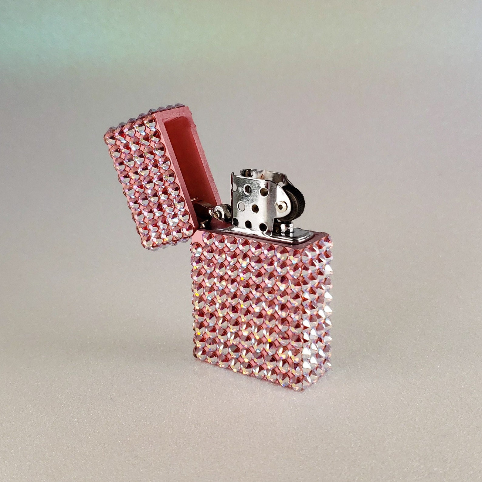 Bling Lighter Pink AB Swarovski Crystal Refillable Windproof | Etsy