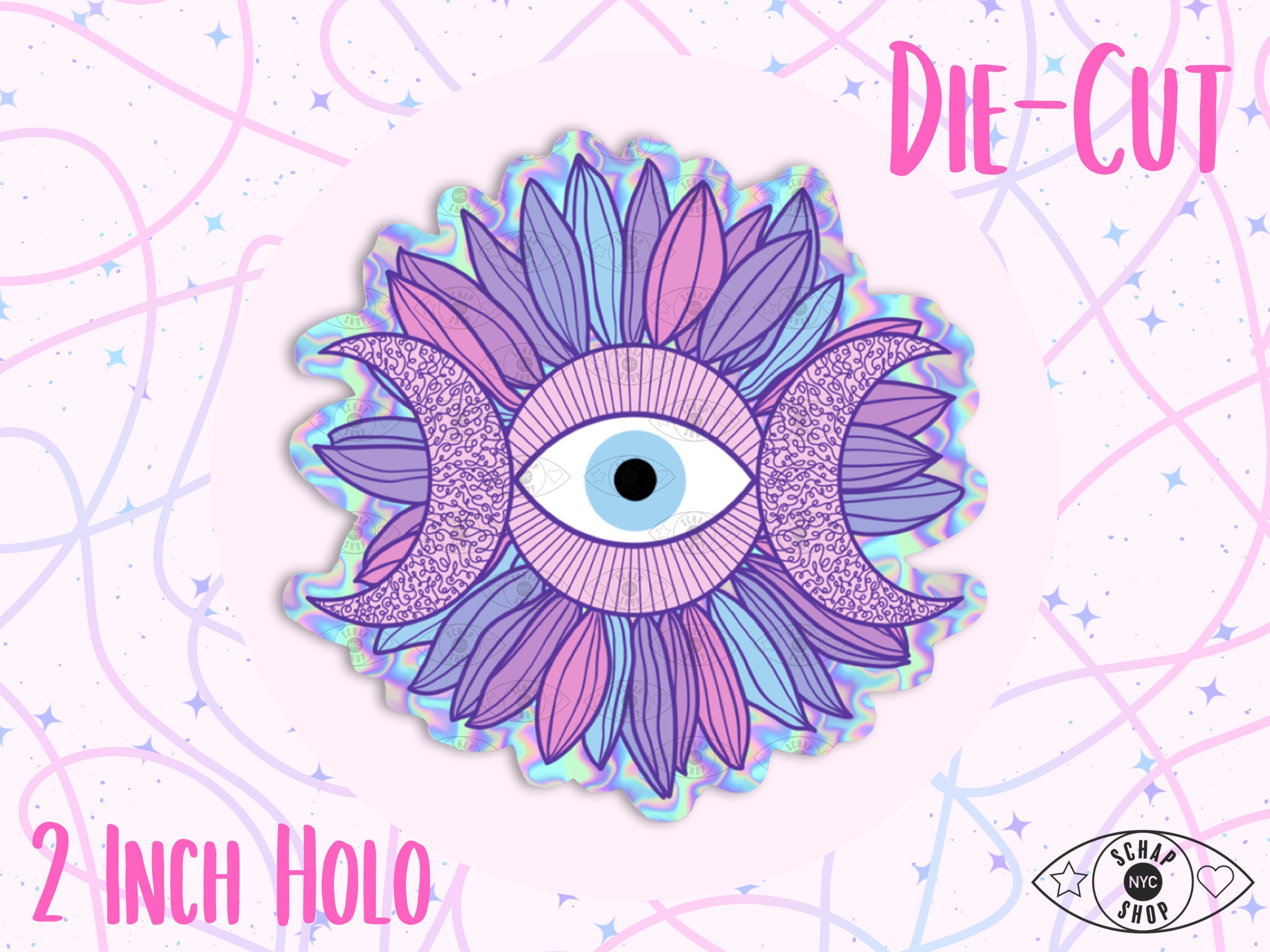 Sunflower Eye Holographic Weatherproof Vinyl Sticker Retro | Etsy