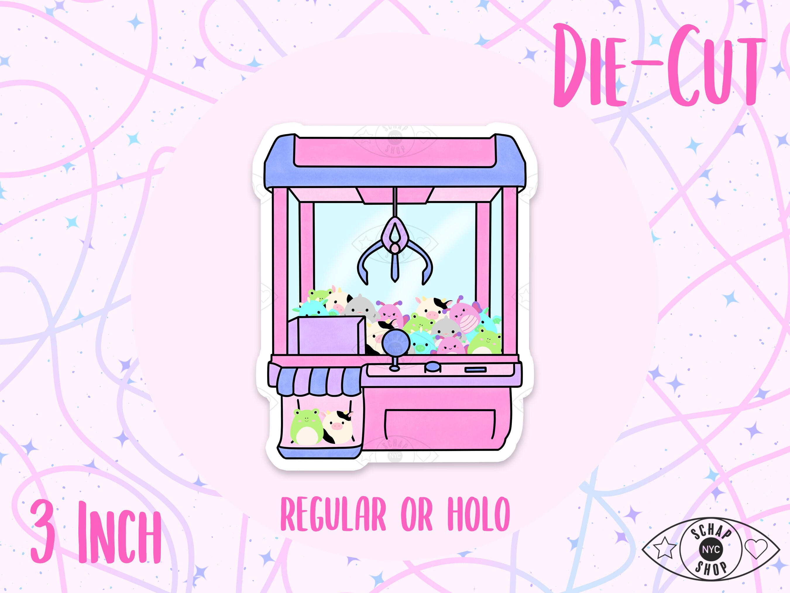 Squishmallow Claw Machine Inspired Stickers Weatherproof - Etsy