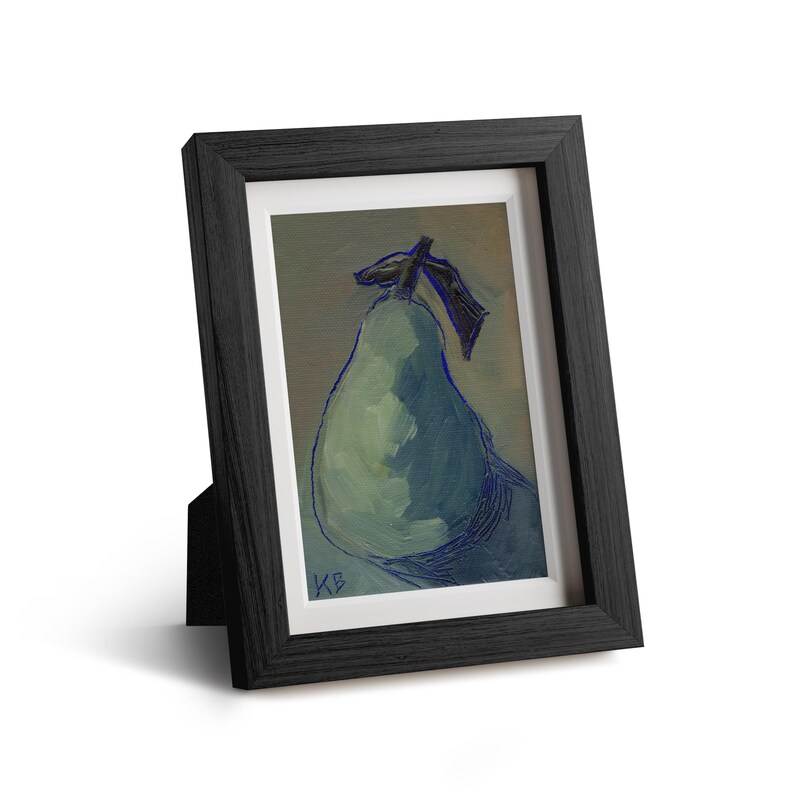Contemporary Pear Wall Art Print — Oil Painting Print With Framing ...