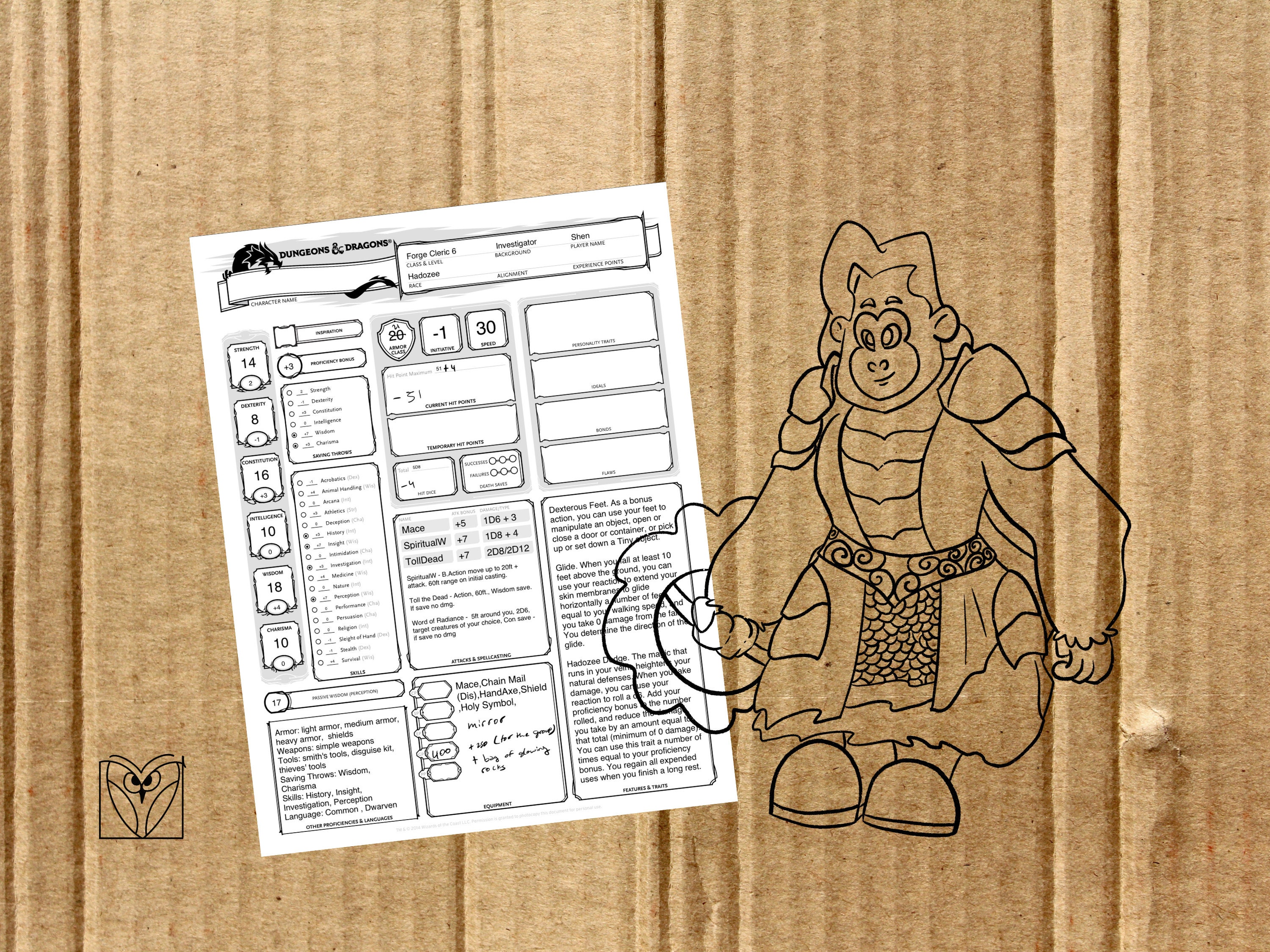 Custom Dungeon and Dragon Character Sheet Dnd Role Playing Game Sheet ...