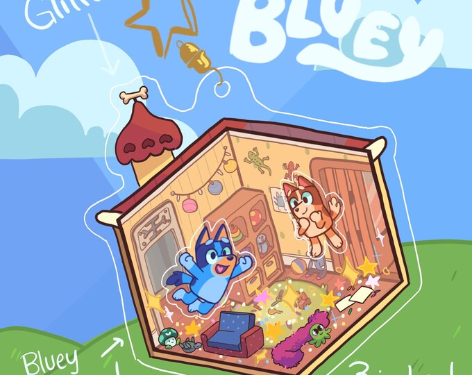 Bluey Shaker Keychain - Etsy