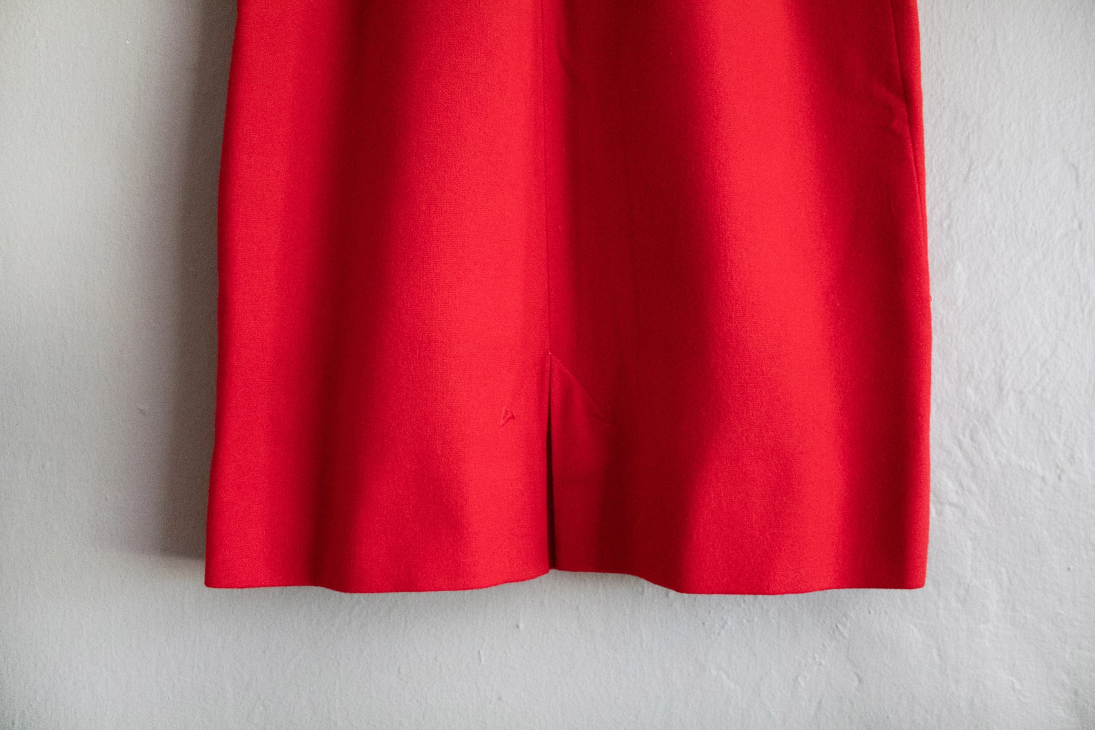1960s 1970s Red Wool Skirt Small 24 26 Waist / Vintage Holiday Winter ...
