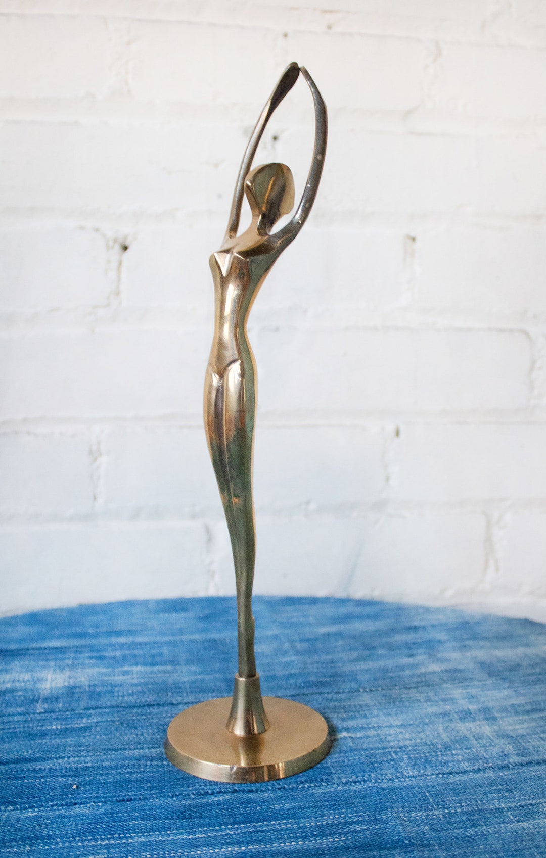 Vintage Bronze Tabletop Sculpture Golden Figurative Dancer - Etsy