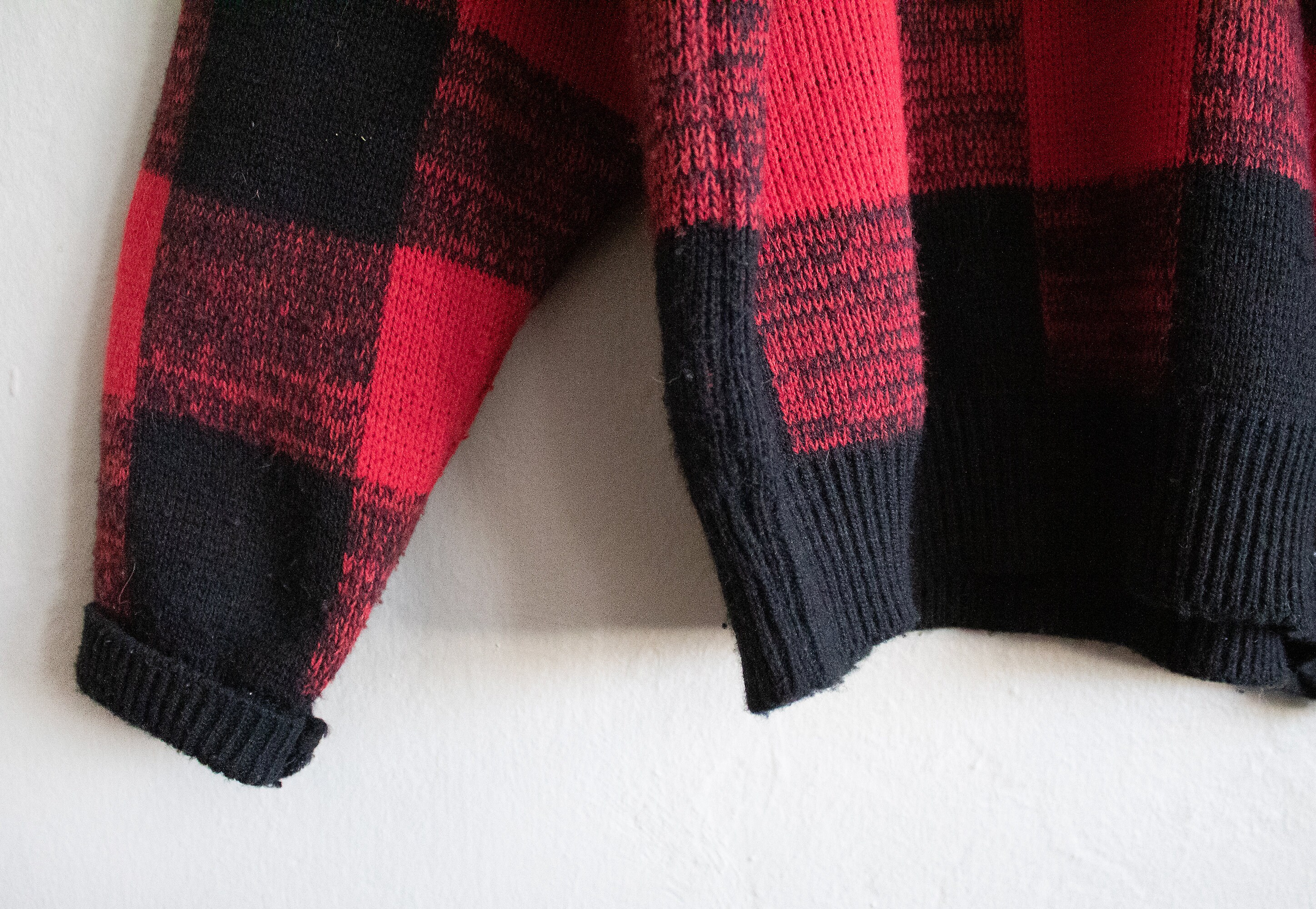Vintage Red Black Buffalo Check Sweater Size Medium / 1980s 1990s ...