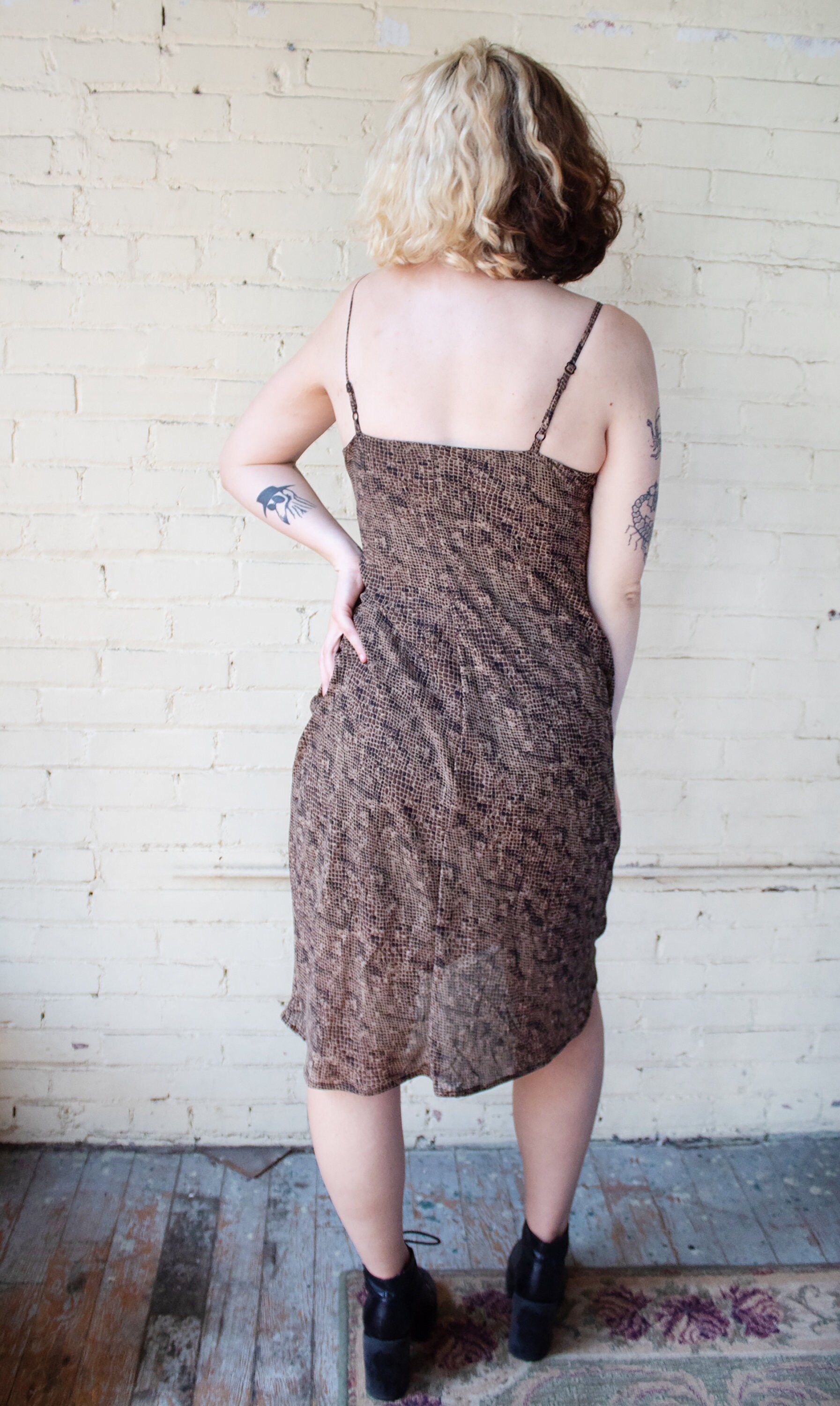 Y2k Snake Print Dress, Sleeveless Midi Length Summer Dress, Size Medium ...
