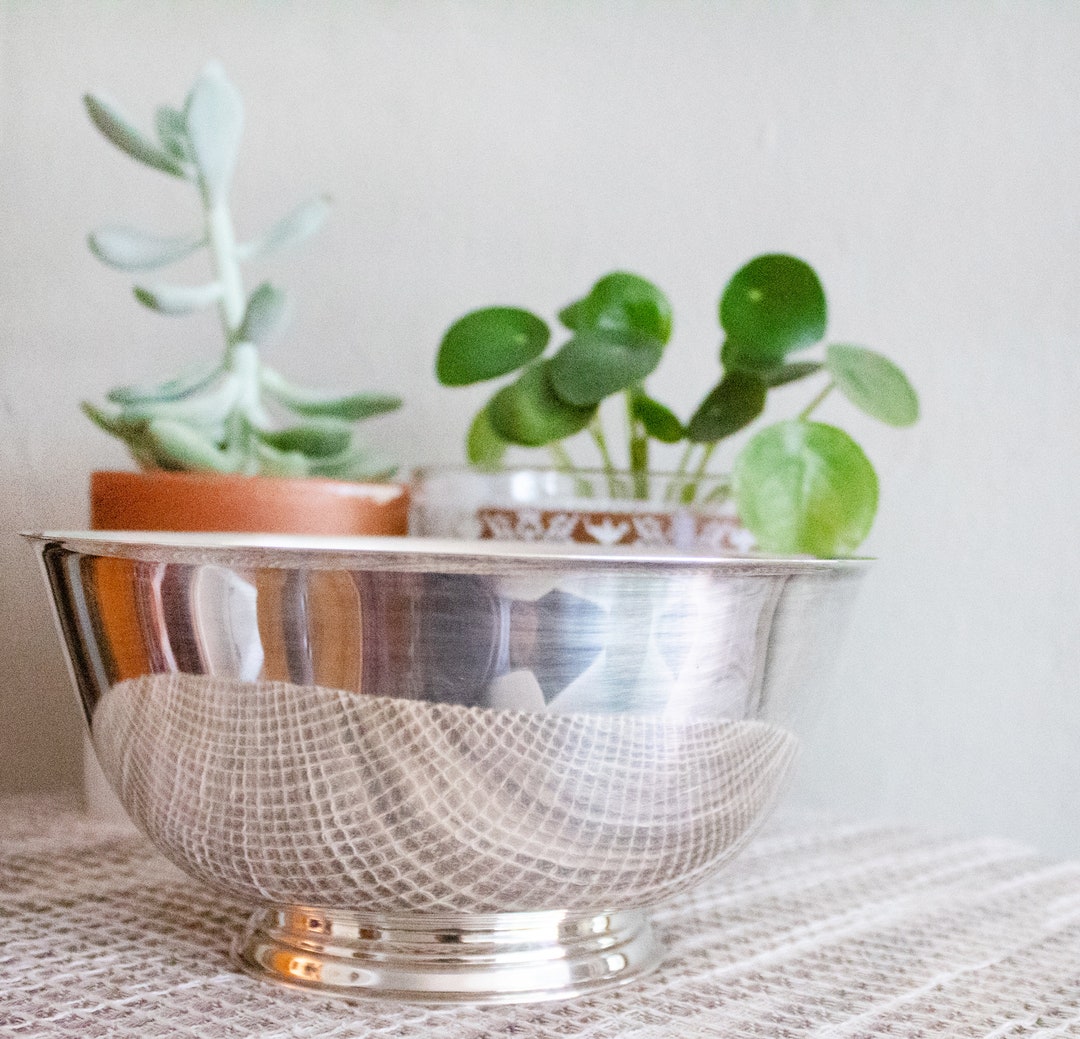 Vintage Footed Bowl, Metal Fruit Bowl, Silver Decor Bowl - Etsy