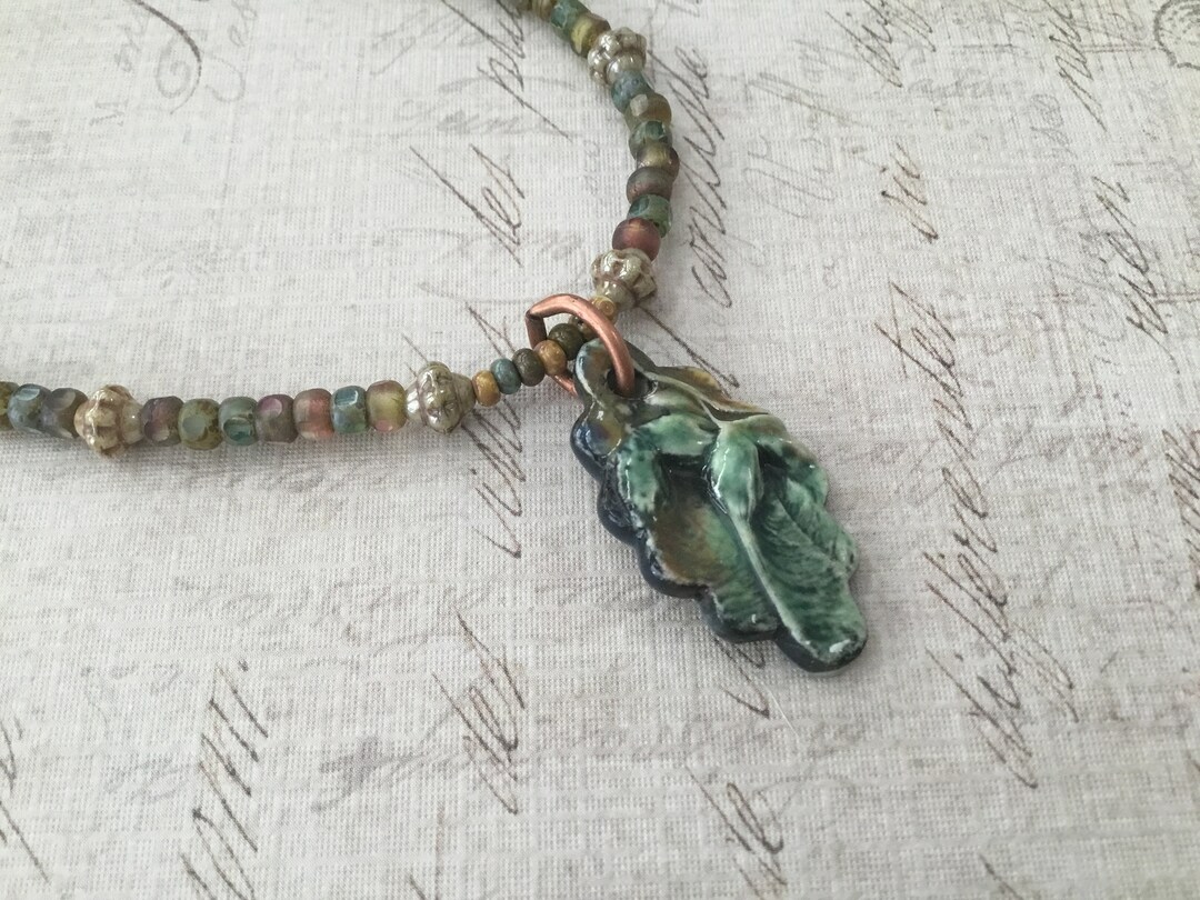 Mary Harding Ceramic Stone Wear Maple Leaf Beaded Necklace - Etsy