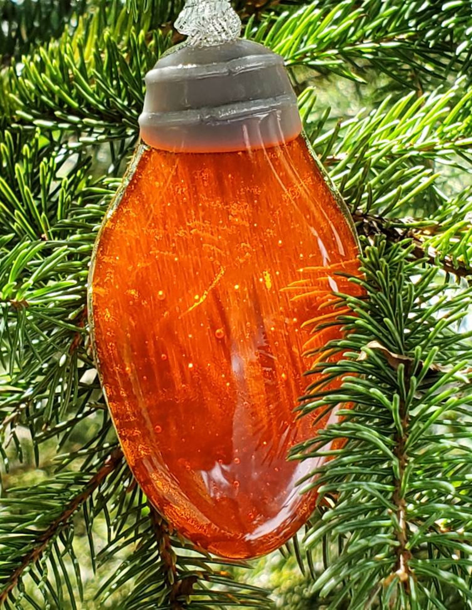 Light Bulb Ornament Fused Glass Handmade Unique - Etsy