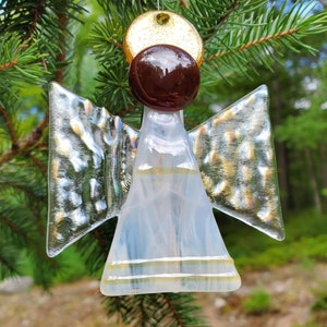 Angel Ornament, Fused Glass, Handmade, Unique, Handcrafted, Glass, Sun ...