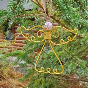 Angel Ornament, Hammered Wire, Christmas Ornament, Christmas Decoration ...