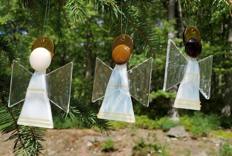 Angel Ornament Fused Glass Handmade Unique Handcrafted - Etsy