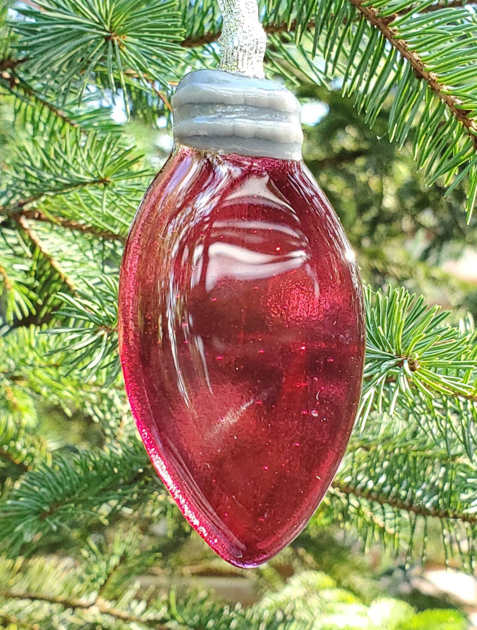 Light Bulb Ornament Fused Glass Handmade Unique - Etsy