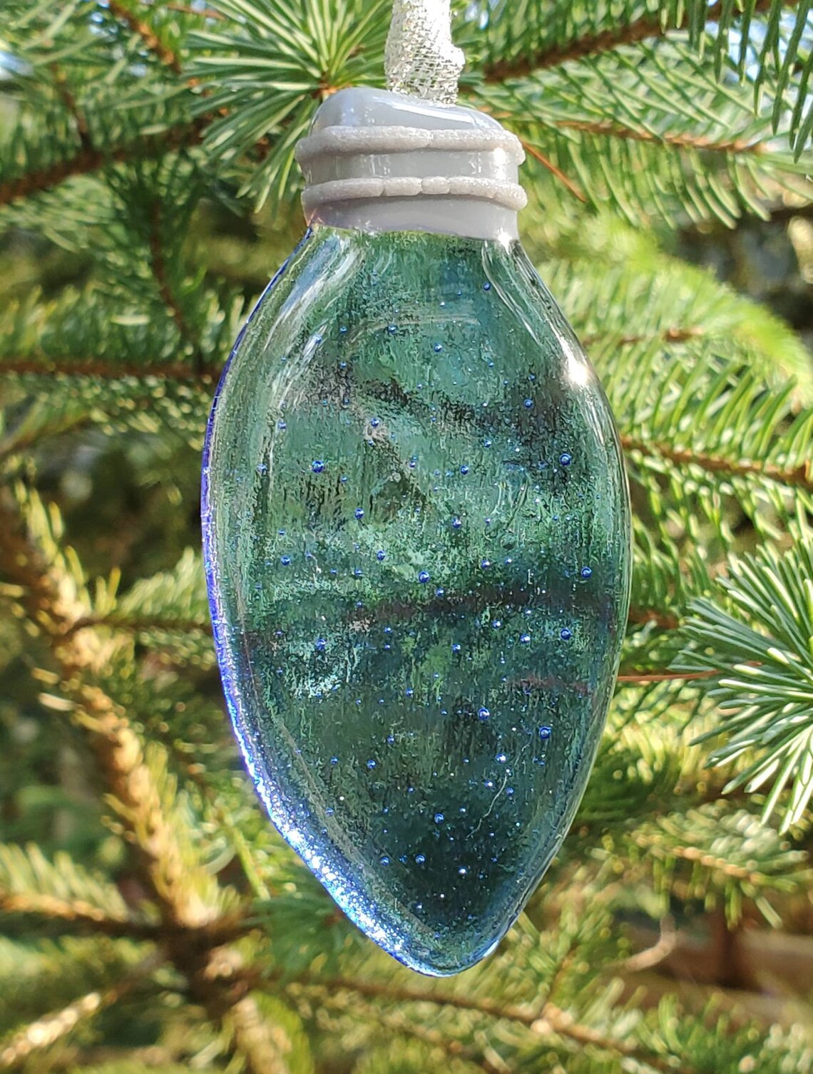 Light Bulb Ornament Fused Glass Handmade Unique - Etsy