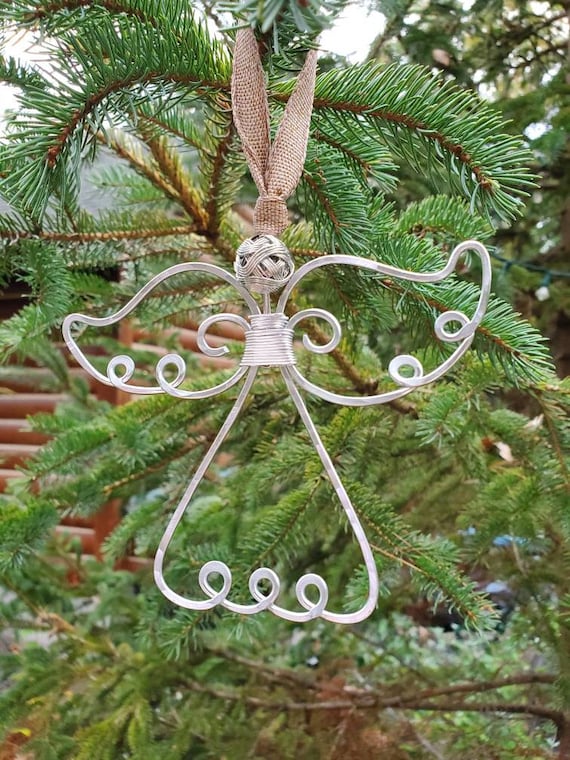 Angel Silver Colored Ornament Christmas Tree Ornament | Etsy