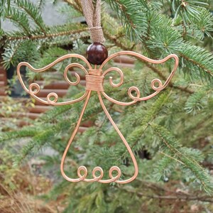 Copper Colored Angel Ornament, Christmas Tree Ornament, Hammered Wire ...