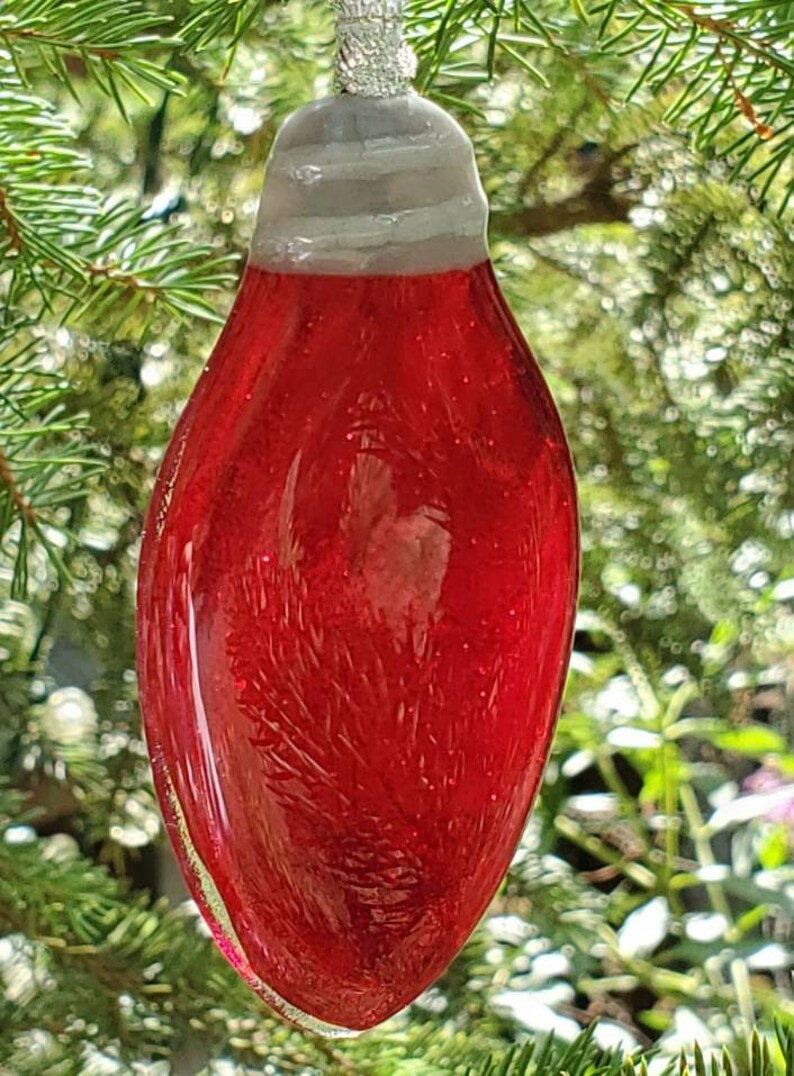 Light Bulb Ornament Fused Glass Handmade Unique - Etsy