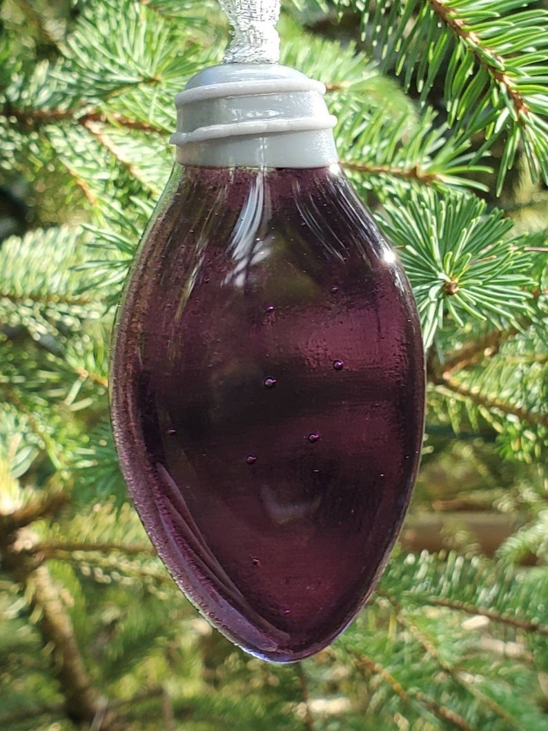 Light Bulb Ornament Fused Glass Handmade Unique - Etsy