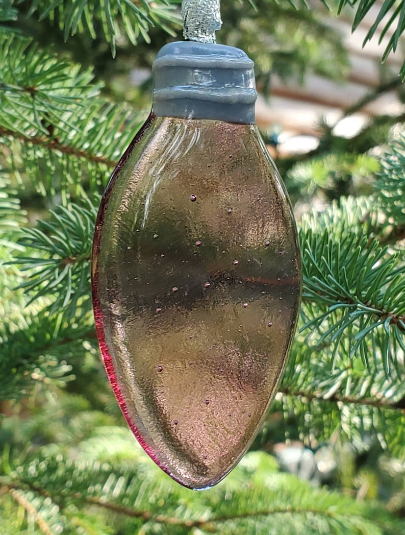 Light Bulb Ornament Fused Glass Handmade Unique - Etsy