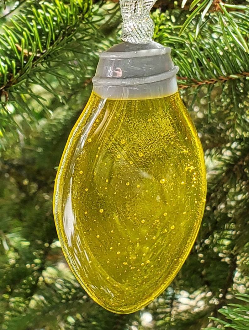 Light Bulb Ornament Fused Glass Handmade Unique - Etsy