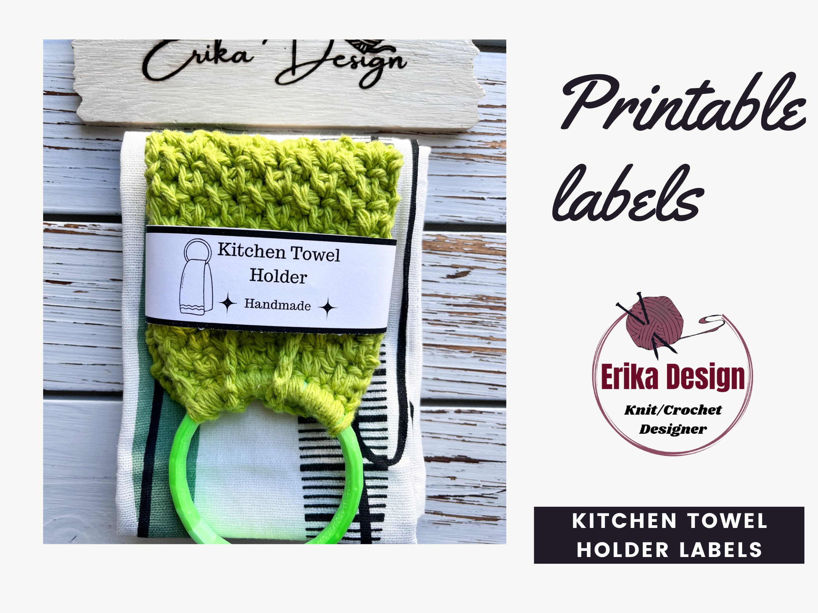 Kitchen Towel Holder Labels, Printable Labels, Printable Tags, Kitchen ...