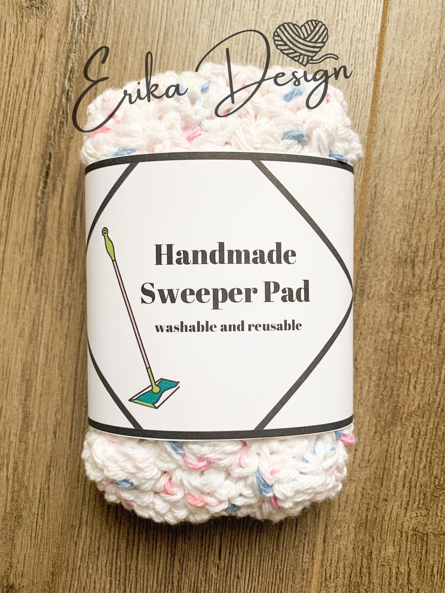 Sweeper Pad Label, Handmade Reusable Sweeper Pad Label, Washable ...