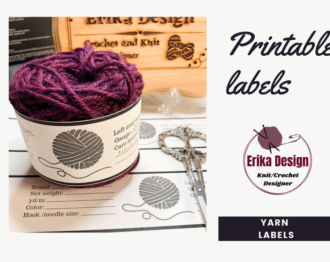 Printable Dishcloth Labels - PDF Instant Download, Crochet Dishcloth ...