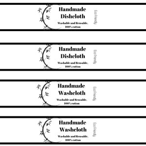 Crochet Washcloth Labels, Reusable Eco Friendly Tag Set (PDF Download ...