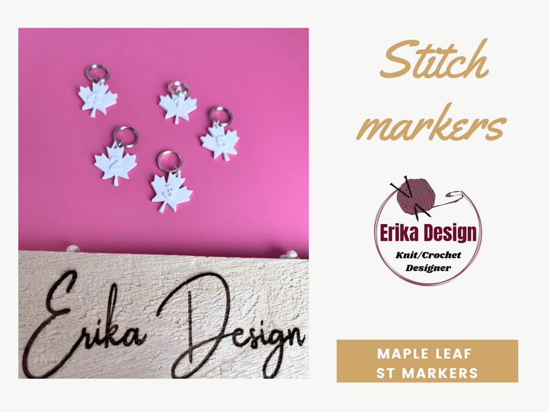 Maple Leaf Stitch Markers, Gift for Knitter, Gift for Crochet Lovers ...