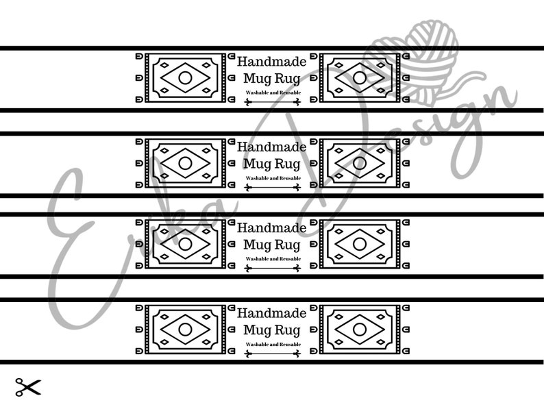 Printable Labels Mug Rug Labels Crochet Labels Cup Rug - Etsy Israel