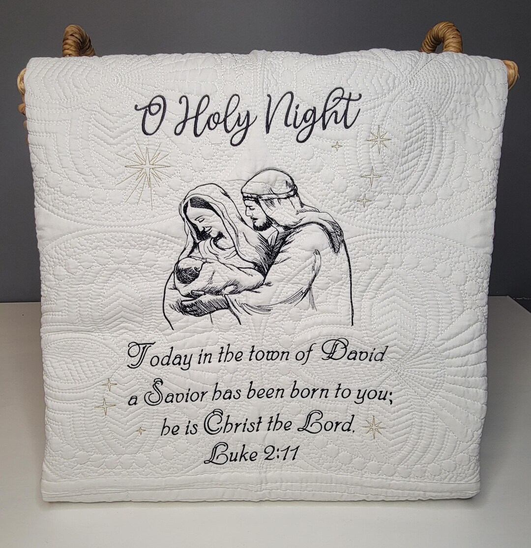Heirloom Quilt, Oh Holy Night, Mary Joseph Baby Jesus, Christmas ...