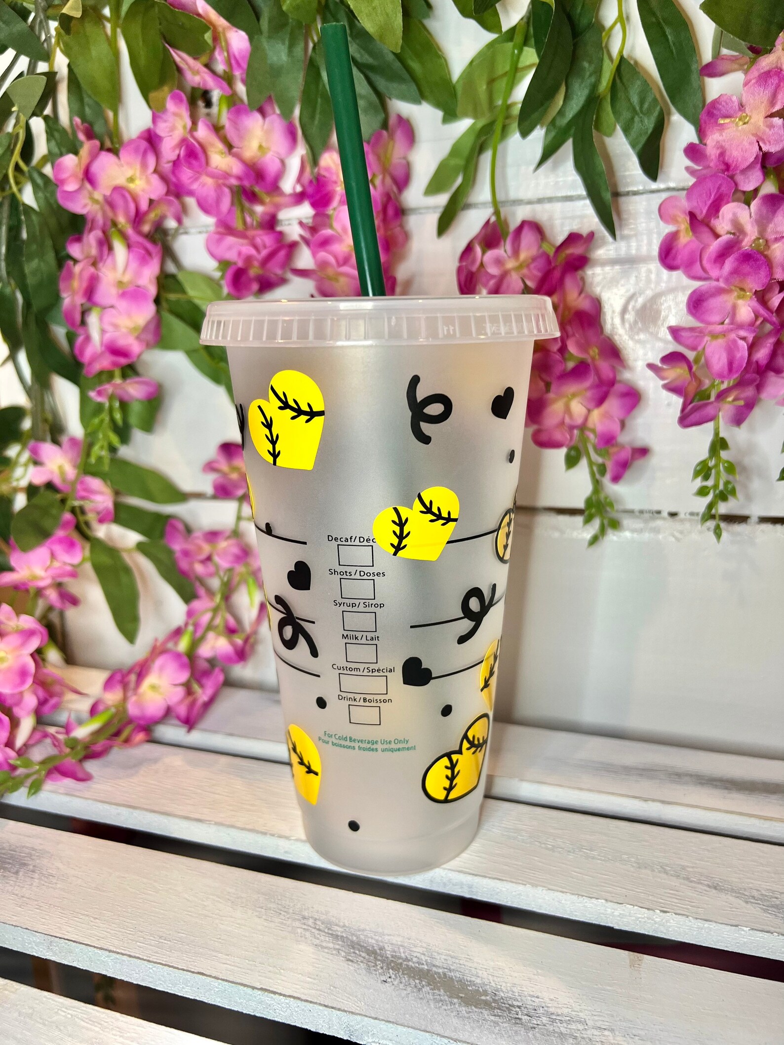 Softball Starbucks Cold Cup•softball Cold Cup•softball Tumbler•softball ...
