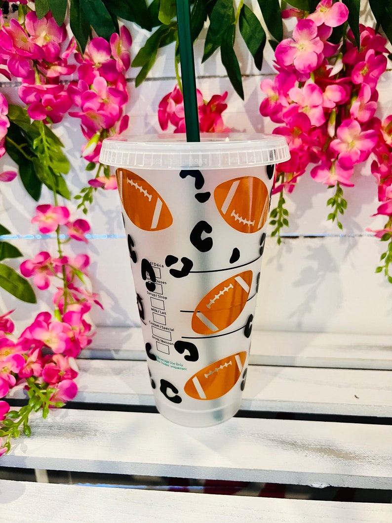Football Starbucks Cold Cupfootball Cold Cupfootball - Etsy