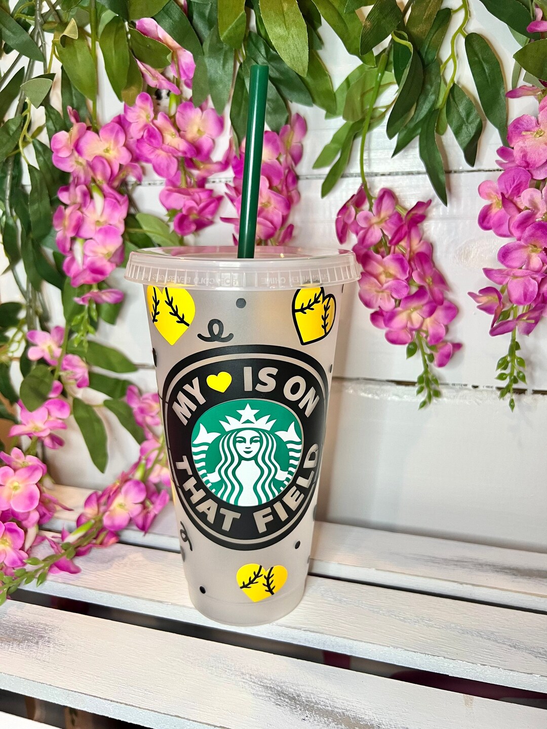 Softball Starbucks Cold Cup•softball Cold Cup•softball Tumbler•softball ...