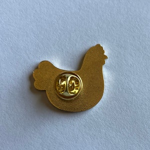 White Chicken Enamel Pin - Etsy