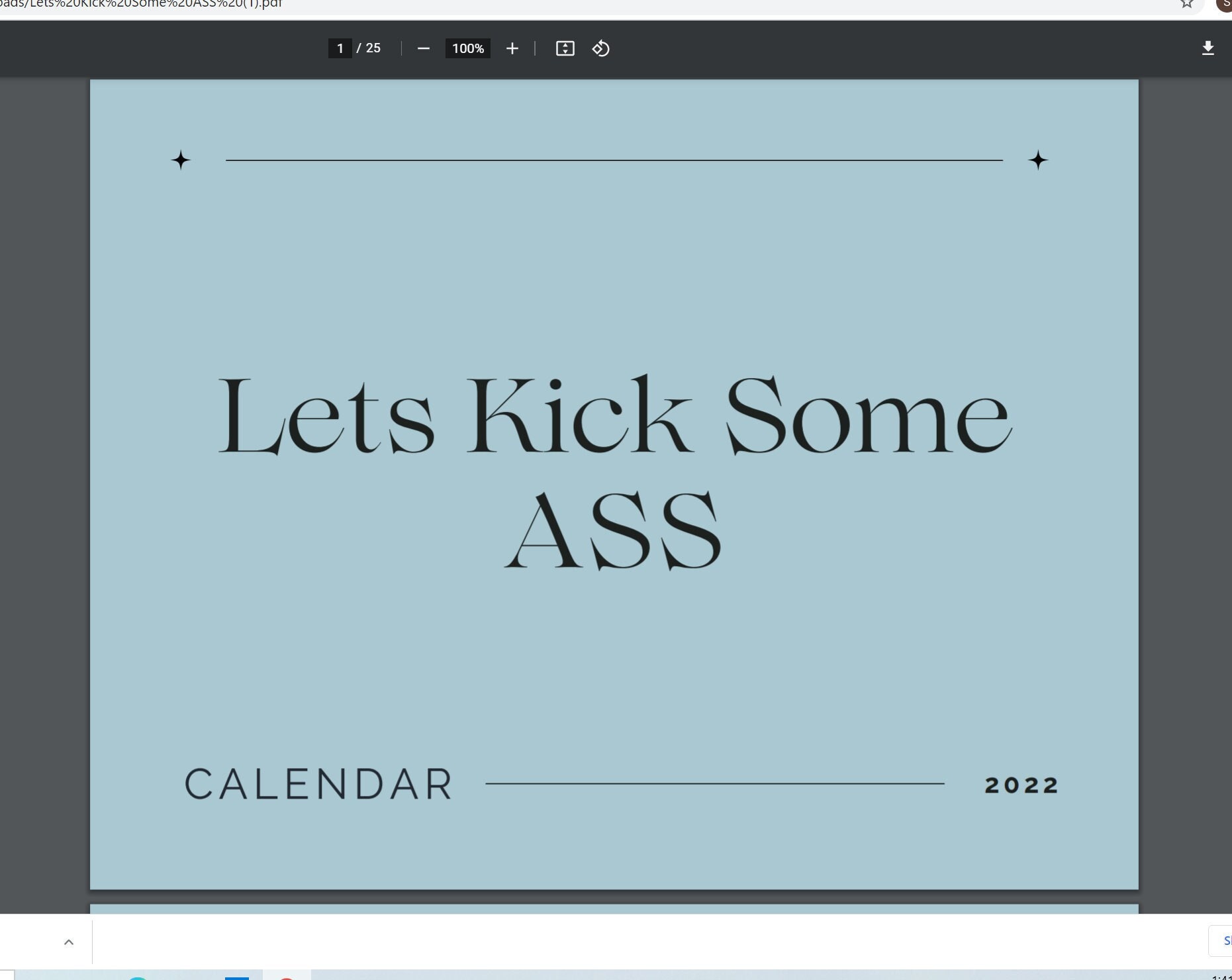 Kick Some Ass 2022 Calendar Print Out - Etsy