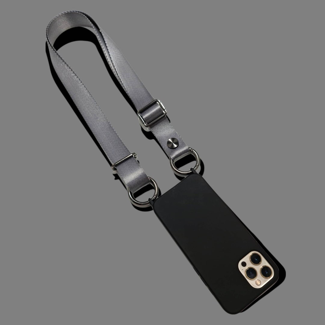 Grey iPhone Crossbody Strap and Shock-resistant Case Premium Crossbody ...