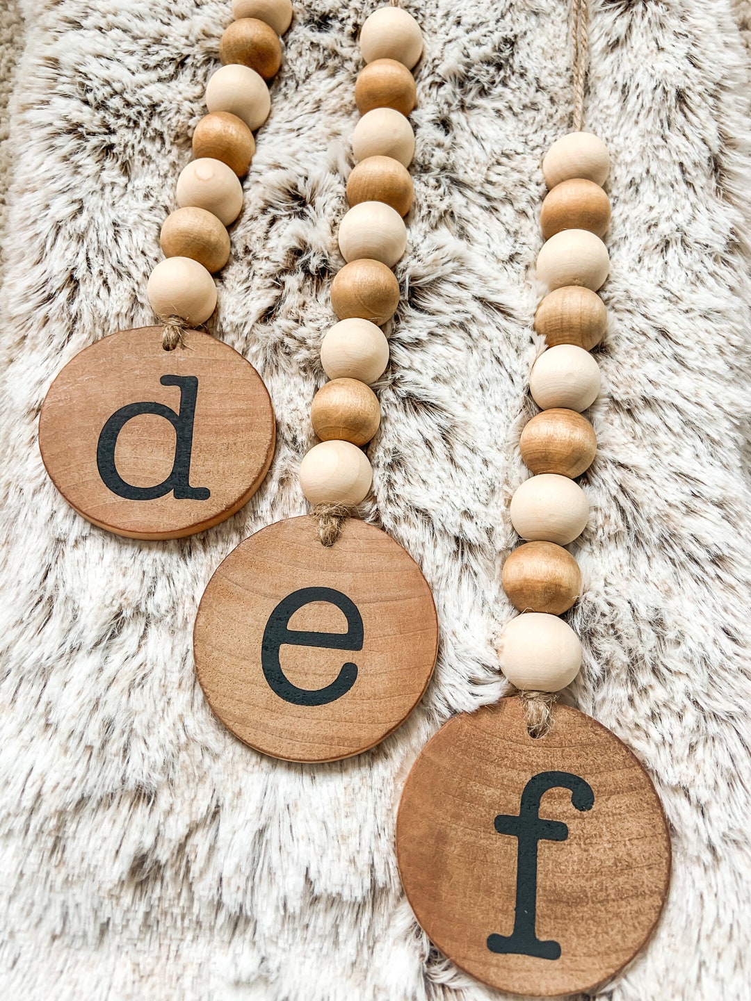 Initial Beaded Stocking Tag, Farmhouse Beads, Stocking Tag - Etsy