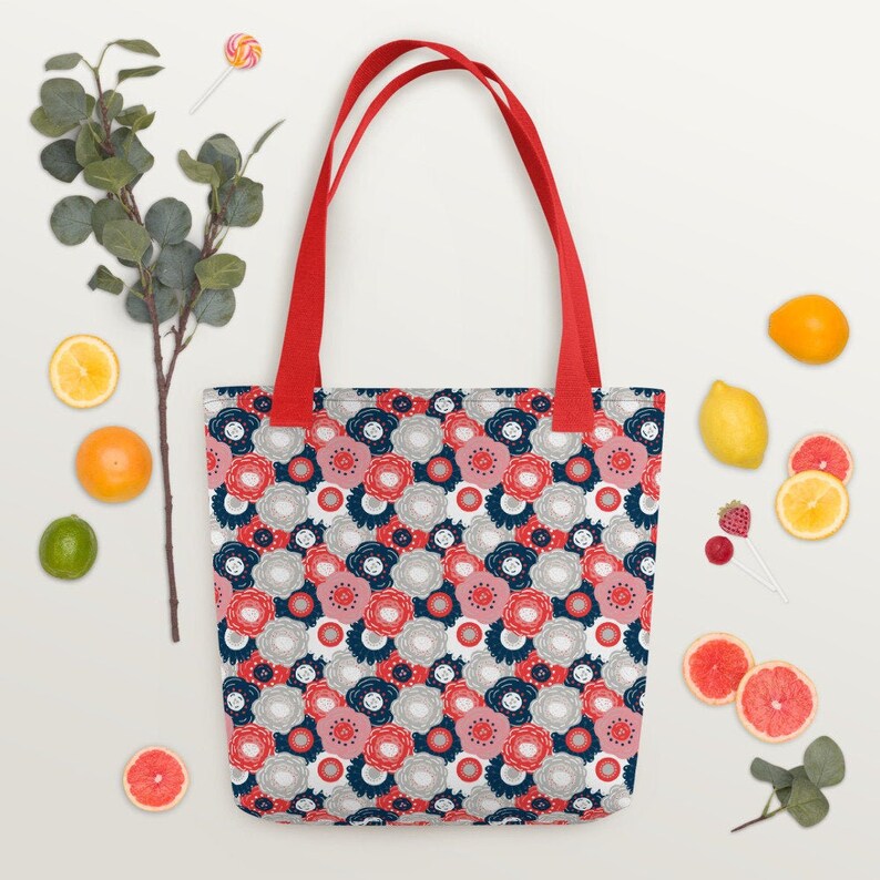 Flower Tote Bag Floral Tote Bag Flower Shoulder Bag - Etsy