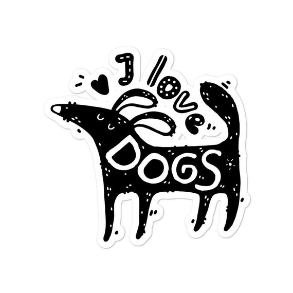 I Love Dogs Stickers Dog Lover Sticker Laptop Doggo Lover - Etsy