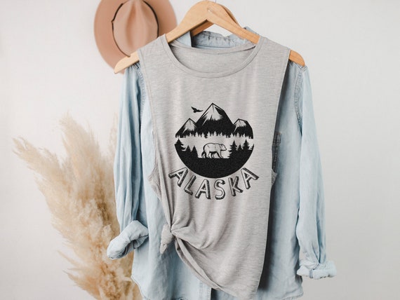 Alaska Tank Top as Alaska Gift or Mountain Tank Top Camping - Etsy